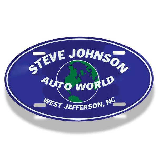 Embossed Aluminum Metal Oval License Plates | 5012-OV | OV-4C – Dixiline